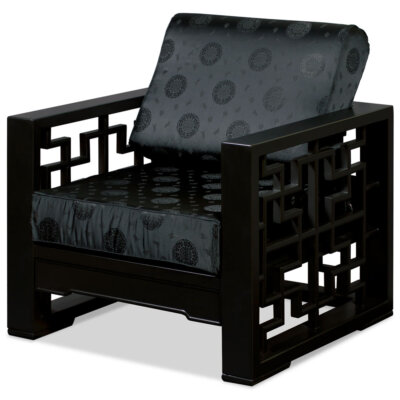 US SELLER - Black Elmwood Chinese Wang Zi Sofa Chair | eBay