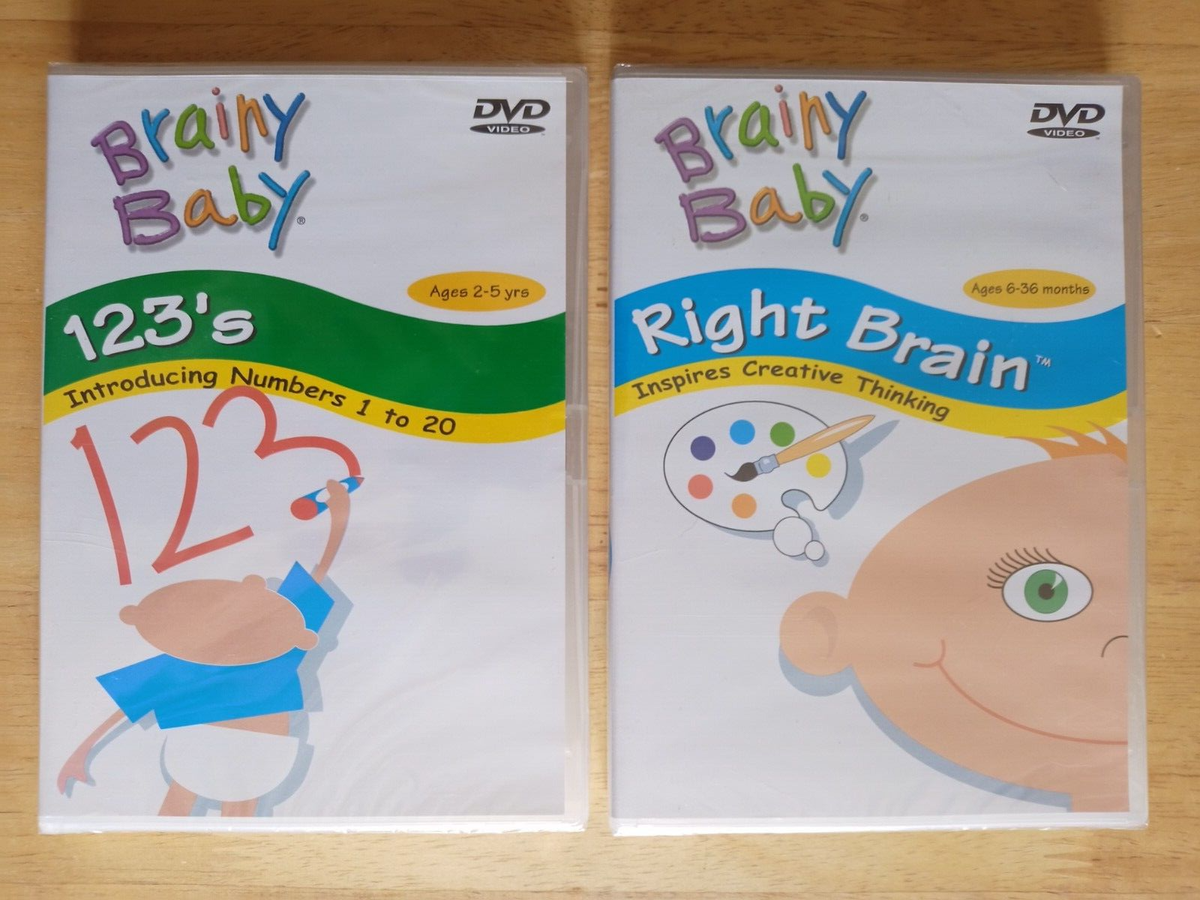 Brainy Baby Logo Deluxe Set Of 2 Brainy Baby DVDs For Right And Left