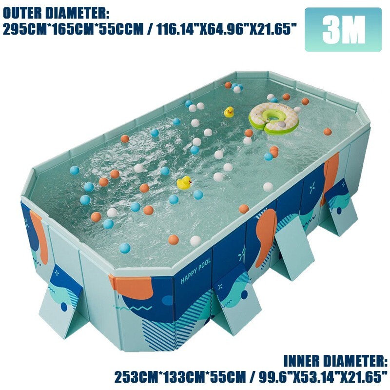 Above Ground Outdoor Swimming Pool Rectangular Foldable Pool Adult ...