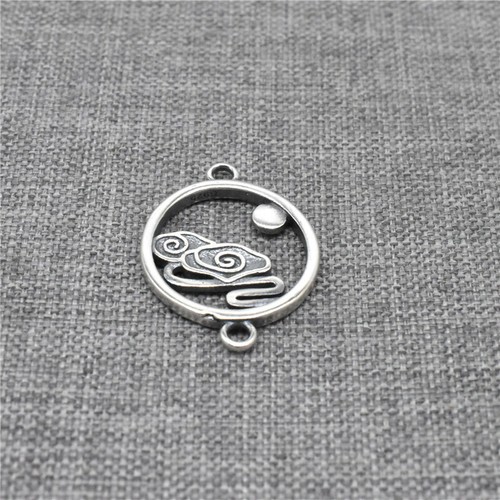 4pcs of Sterling Silver Sunset Charm Connectors 2-Sided for Sun Cloud ...