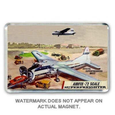 RETRO AIRFIX KIT BOX ART: BRISTOL SUPERFREIGHTER -JUMBO FRIDGE MAGNET ...