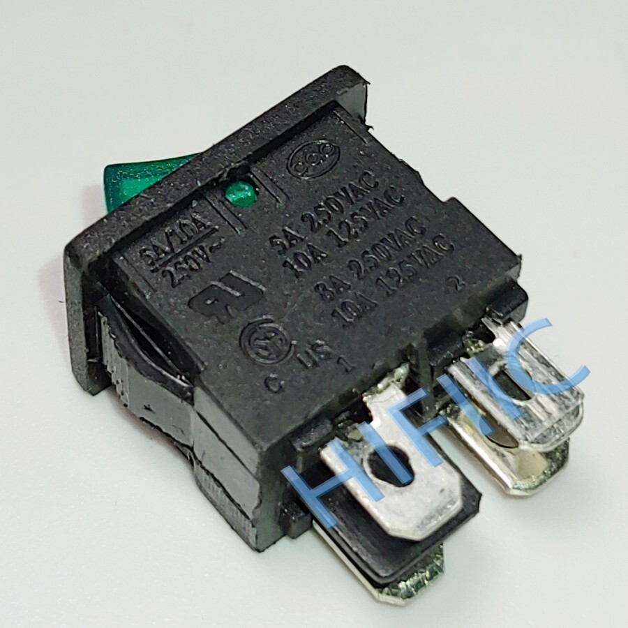 1PCS/5PCS PRONIC R13 Rocker Switch Green Lamp 4 Pins 5A/8A 250VAC 10A ...