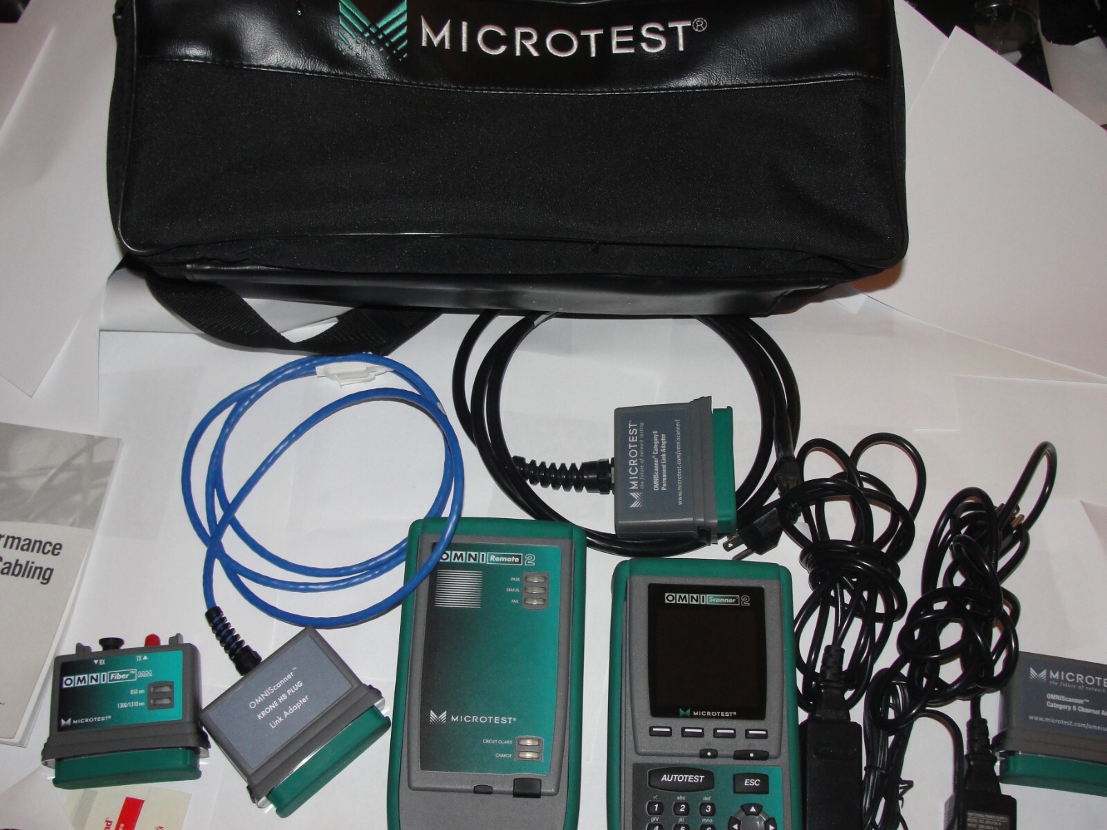 Fluke Microtest OMNIScanner 2 Cat5e Cat6 Certifier Tester OMNI MM Fiber ...