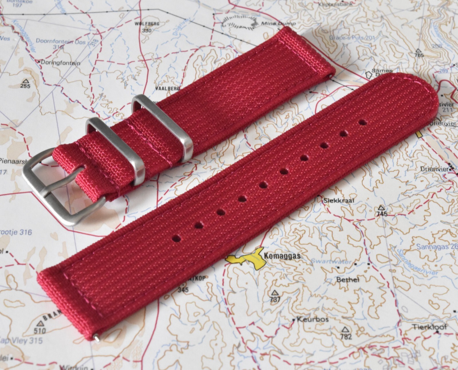 Silver HIGH DENSITY Ribbed Nylon 2-piece NATO Watch Strap Quick Release ...