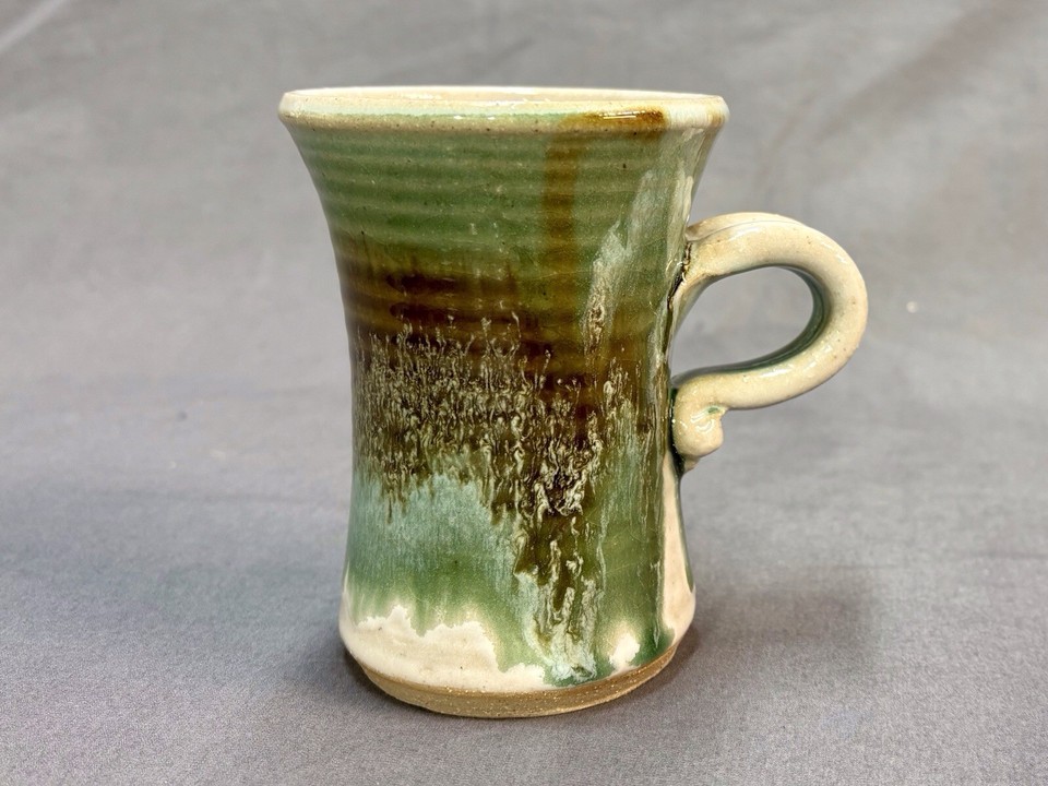 Handmade Studio Pottery Mug with Stunning Green Drip Glaze - Artisan ...