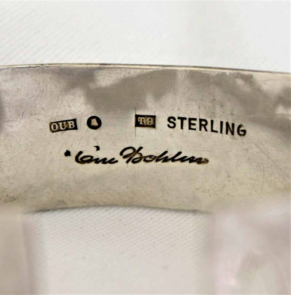 Scandinavian Sterling Silver Cuff Bracelet Ove Bohlin Heart MCM VTG OUB ...