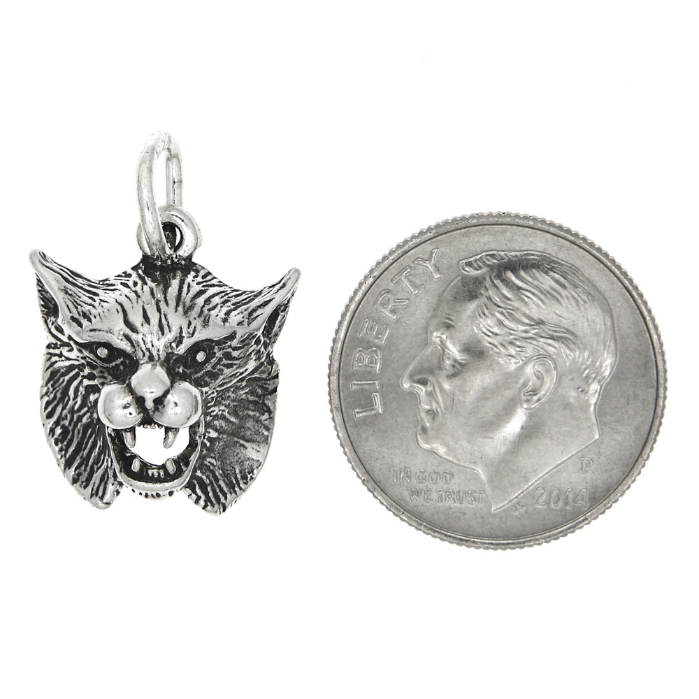 Sterling Silver Bobcat Wildcat Lynx Head Charm or Pendant | eBay