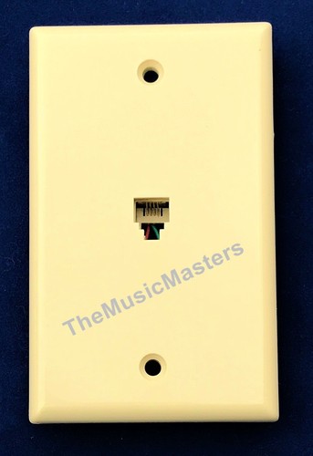 1X Ivory Modular Home Phone WALL PLATE JACK TELEPHONE Line Outlet Cover ...