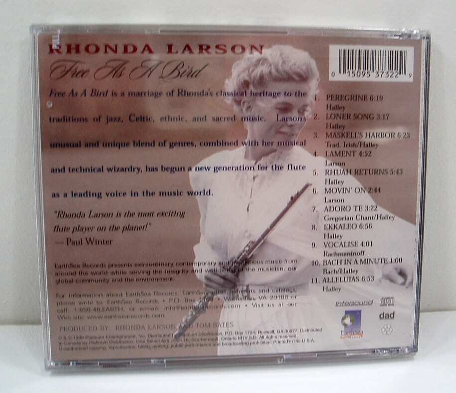 Sealed Rhonda Larson Free As A Bird CD Grammy Winning Flutist | eBay