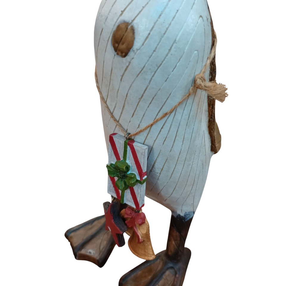 Tii Collections Folk Art Holiday Art Resin Christmas Duck Figurine - 11 ...