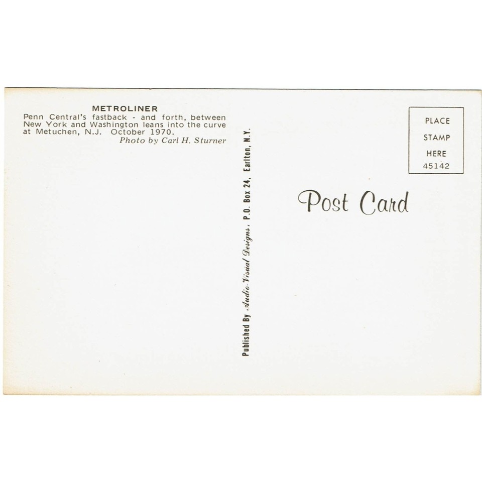 Metuchen, NJ New Jersey Metroliner Penn Central's Train Vintage ...