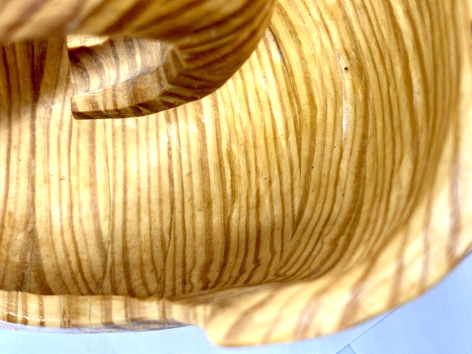 Signed "D Parent" Scroll Saw Carved Wood Seashell Nautilus Shell Dish ...