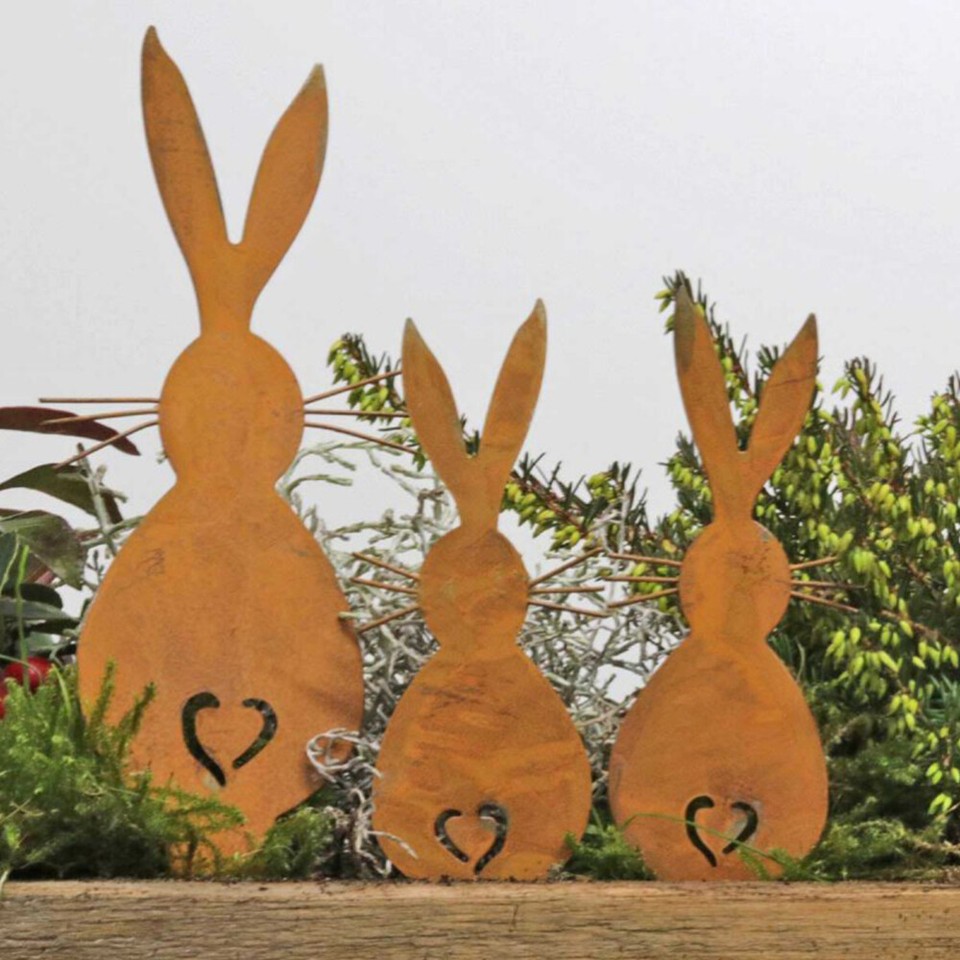 3PCS Rabbit Garden Stake Animal Stake Decorative Garden Stake Garden ...