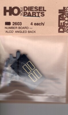 HO Scale Detail Associates 2603 Number Board - 'Alco' Angled Back 4/Pkg ...
