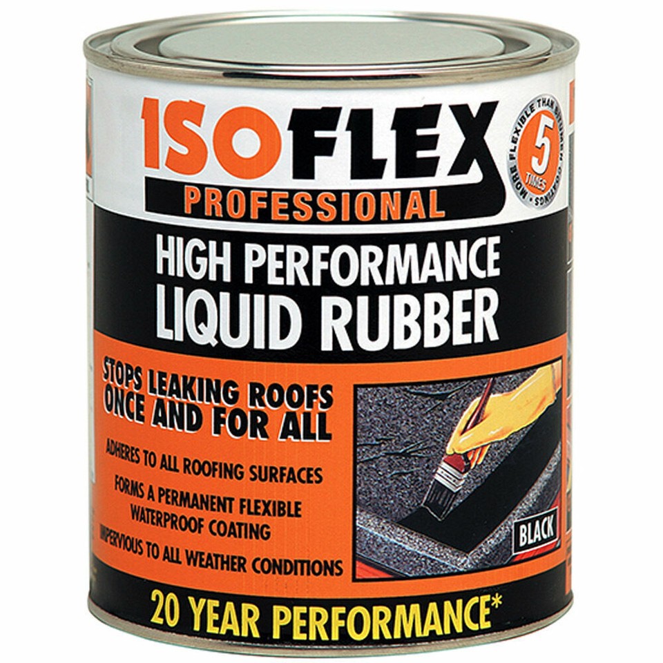 ISOFLEX High Performance Liquid Rubber Waterproofing Roof Seal Black 750ML 4.5L | eBay UK