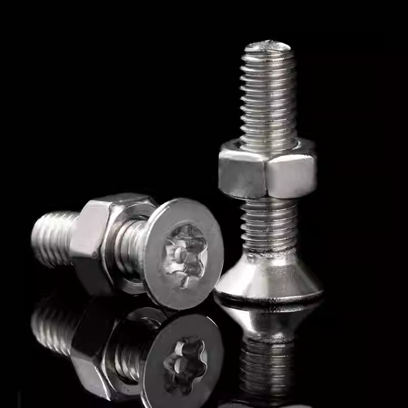 A2 Torx Star With Pin Security Flat Countersunk Head Screws And Hex Nut ...