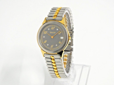 Working BALLY 73.01 5p Gem Gray Dial Two-tone Unisex Mid 33mm Swiss Qz ...