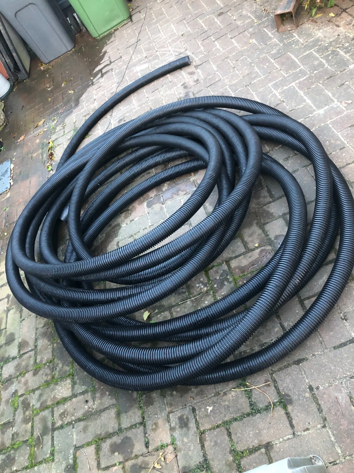 40m BLACK UNDERGROUND ELECTRIC CABLE CONDUIT DUCT TWIN WALL 60mm ...