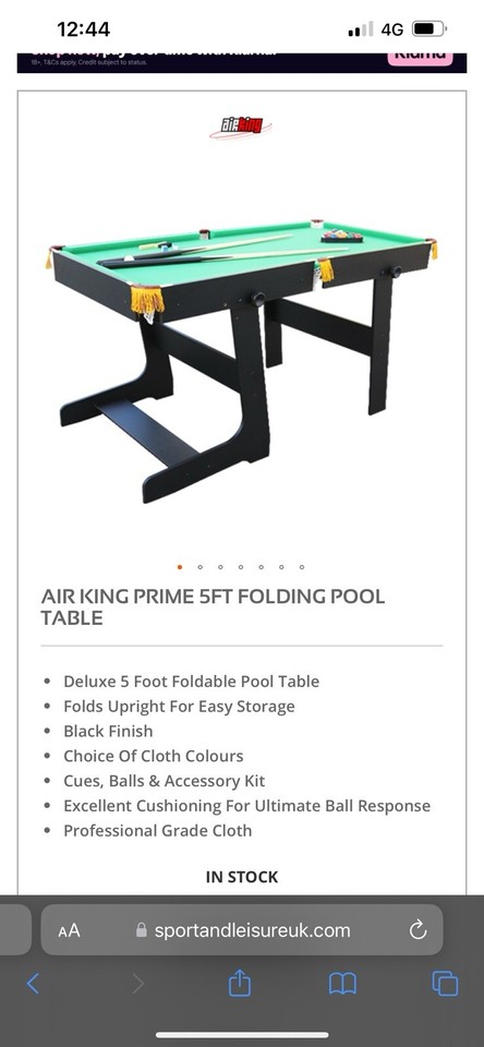 Hy-Pro 5ft Folding Snooker and Pool Table ( B Grade 14611 ) | eBay UK