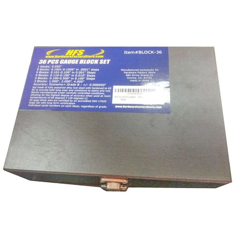 36 PCS Precision Gage Block Set, AS-2 Accuracy, Fully Seasoned Alloy ...