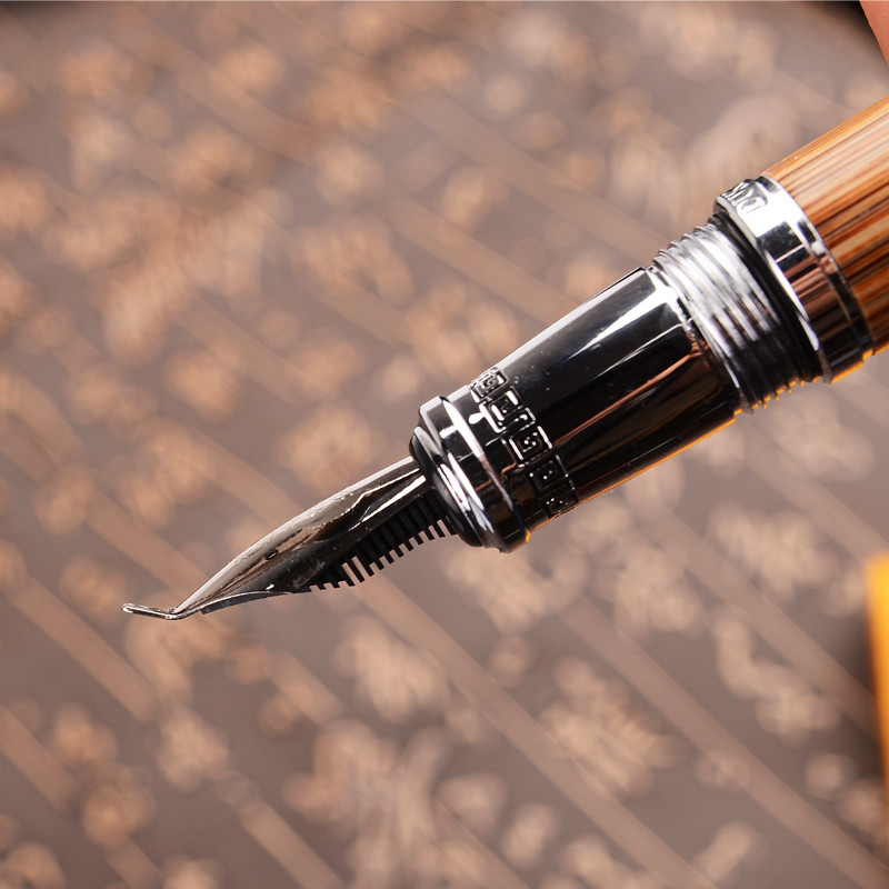 Duke 551 Confucius Calligraphy Bent Nib Fountain Pen Natural Bamboo ...