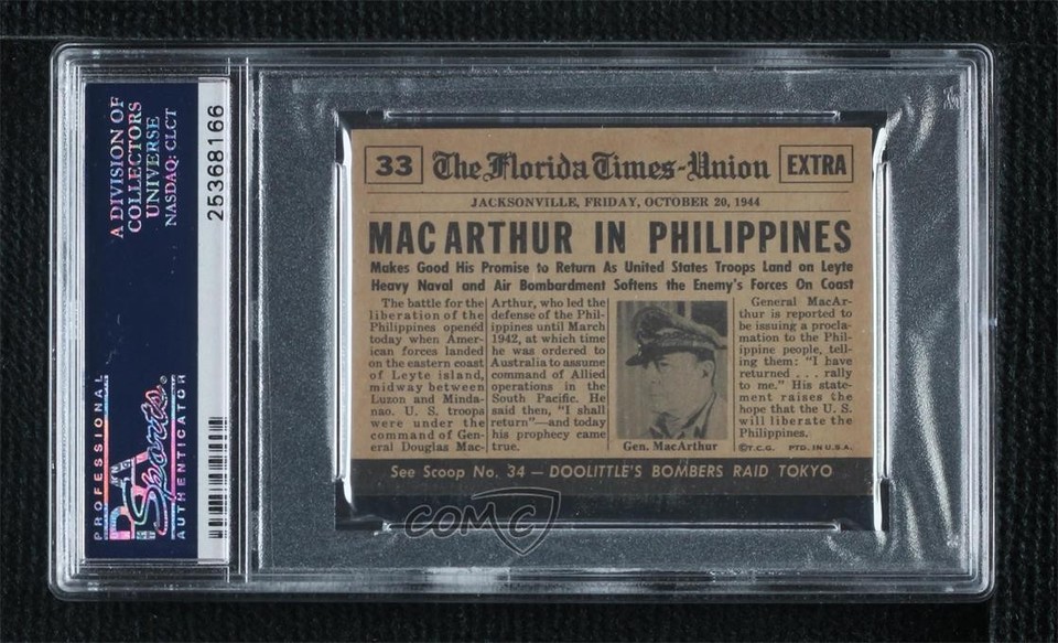 1954 Topps Scoops Douglas MacArthur MacArthur Returns #33 PSA 6 0d08 | eBay