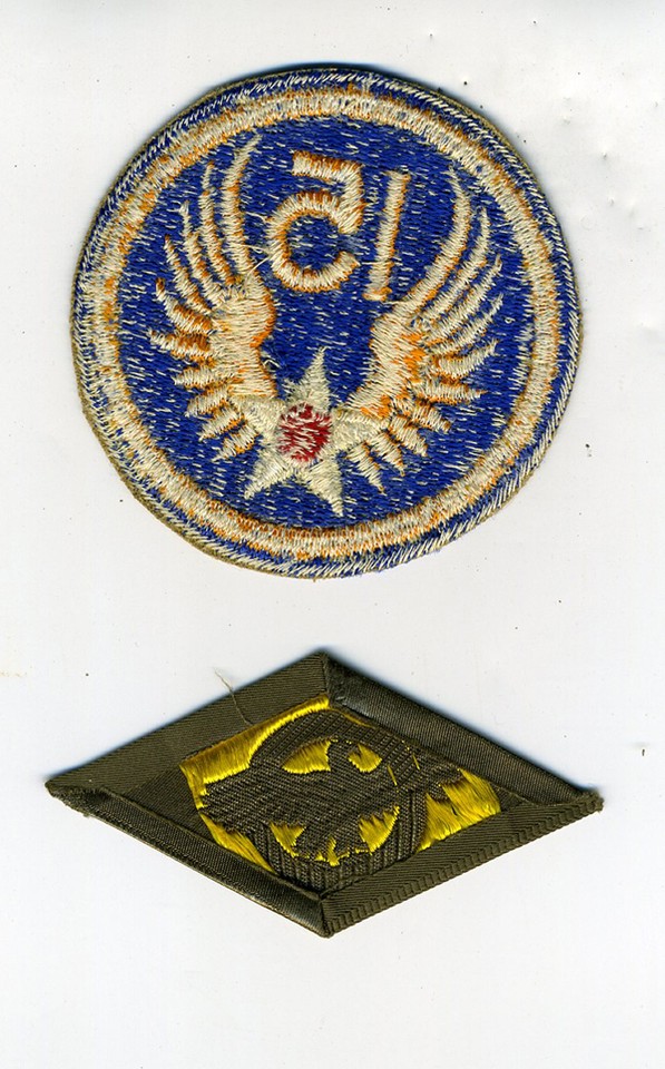 Two WWII Patches 15th Army Aircorps and Diamond Shaped Patch w/ Eagle ...