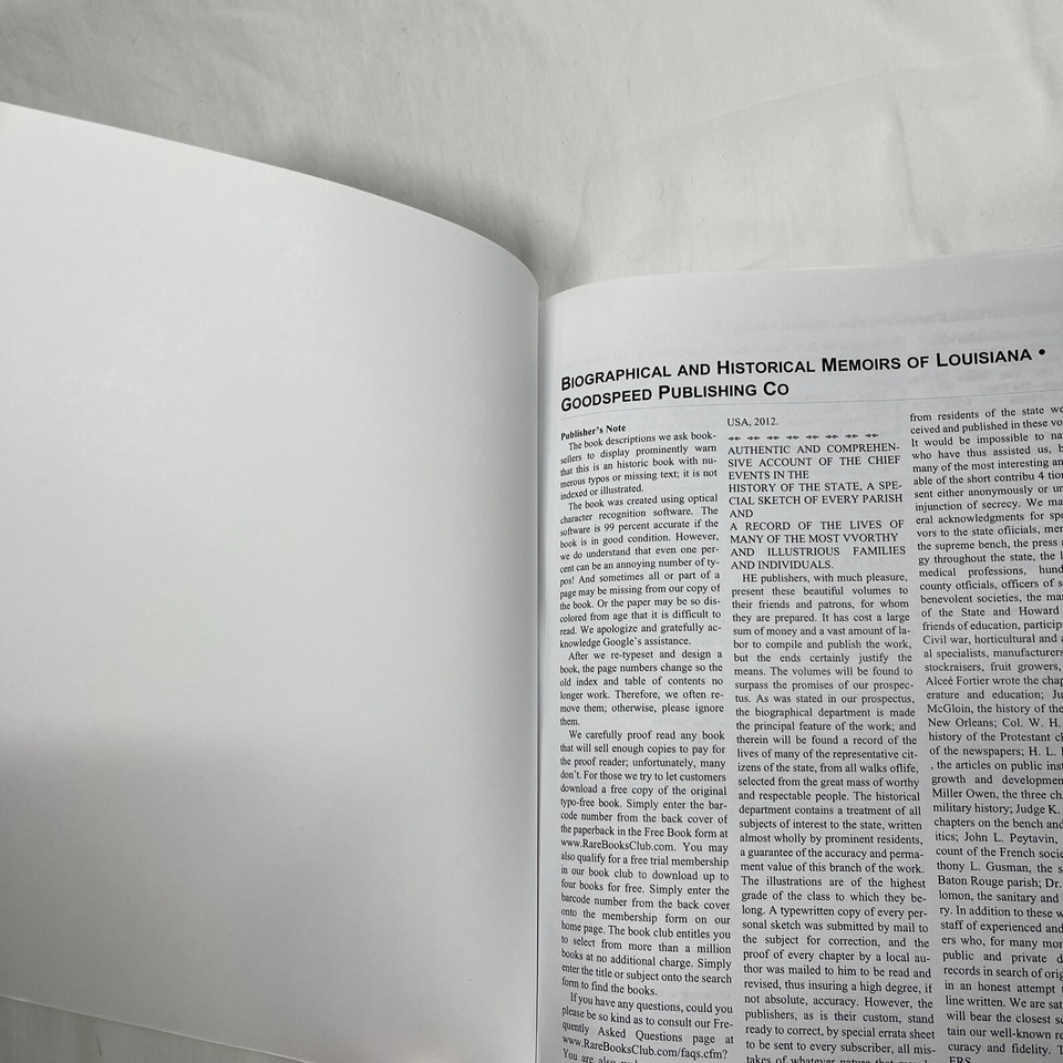 Biographical & Historical Memoirs Of Louisiana Reprint Paperback ...