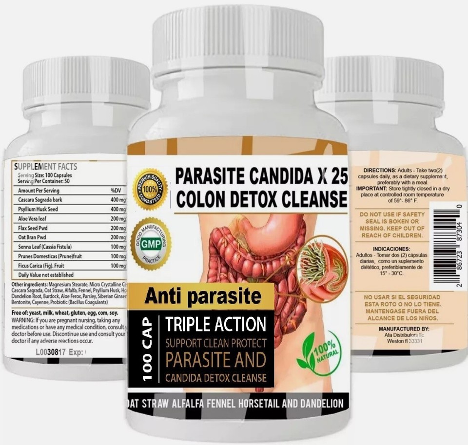 Parasite Cleanse DETOX Liver Colon Yeast Killer Pills All Natural detox ...