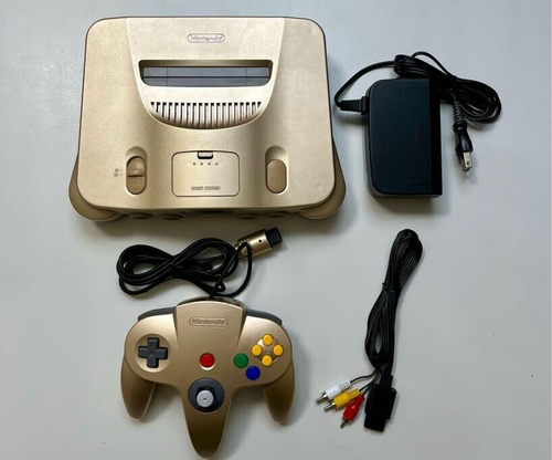 Nintendo 64 N64 Gold Color Video Game Console Controller Cable Set Very ...