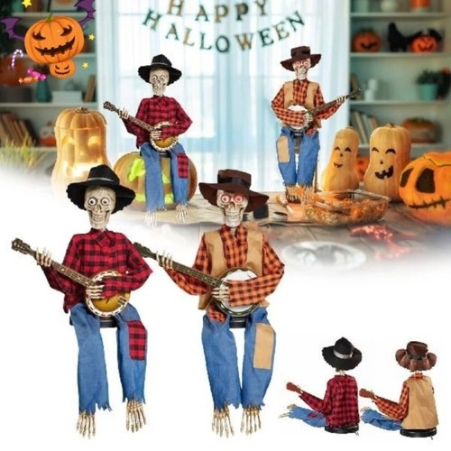 Animated Dueling Banjo Skeletons Rock Singer Skeleton Figurines ...