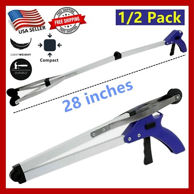 Foldable Pick Up Tool Grabber Reacher Stick Reaching Grab Extend Reach ...