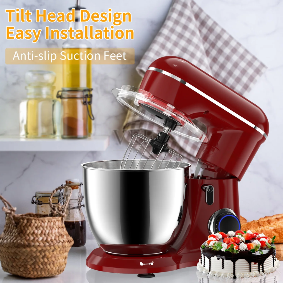 Ailessom New Stand Mixer,6-QT 10-Speed Tilt-Head Kitchen Electric Mixer ...