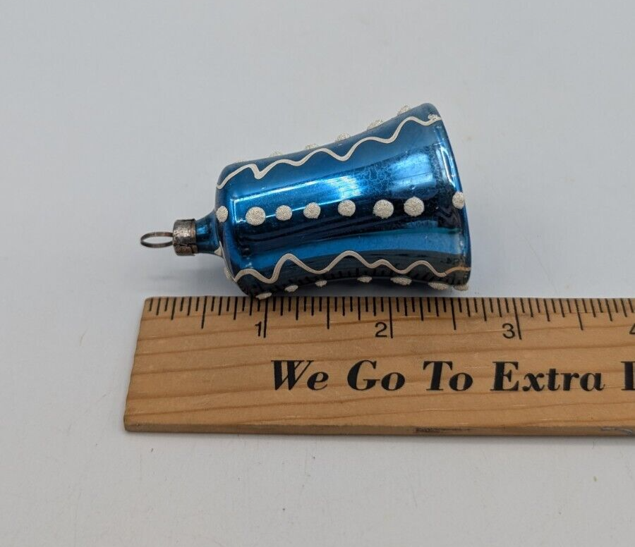 Vintage Antique Glass Bell w Clapper Christmas Ornament Germany Blue | eBay