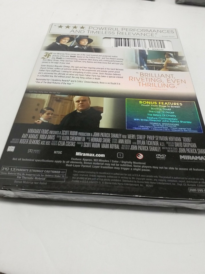 Doubt 2009 DVD Widescreen Meryl Streep Philip Seymour Hoffman Amy Adams ...