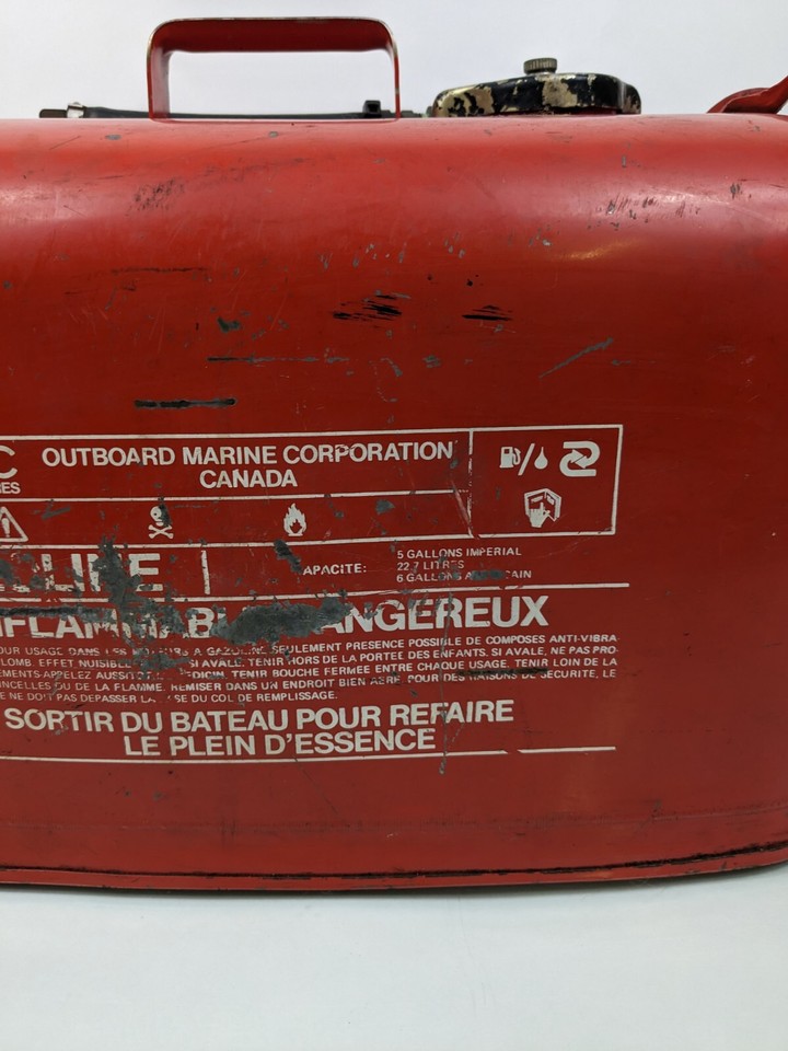 OMC outboard metal GAS FUEL TANK CAN OMC marine johnson evinrude 6 ...