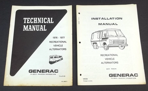GENERAC Technical Manual Installation Recreational Vehicle 1976 -1977 ...