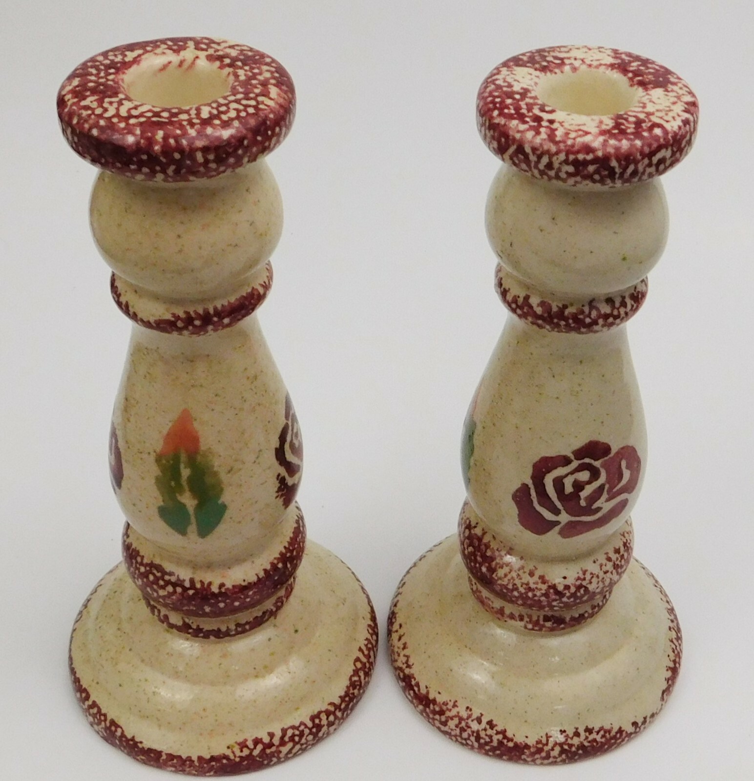 Wang's International Candlesticks Candle Holders Red Rose Sponge 7.75 ...