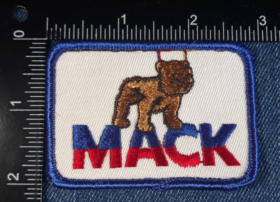 NOS 70s Original Vintage MACK TRUCKS 3" Patch TRUCKER Rig Semi Bulldog ...