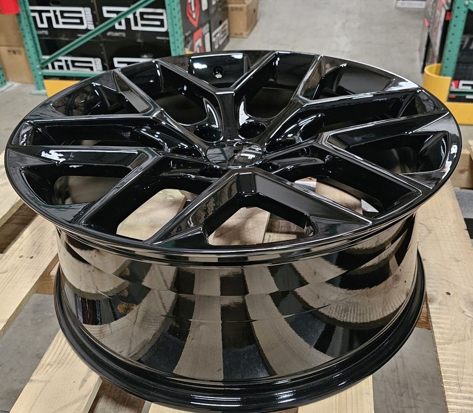 22 Snowflake SSW Wheels Black Rims TPMS Tires Yukon Sierra Chevy Tahoe ...