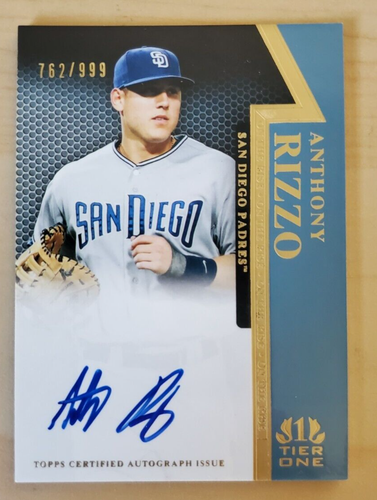 2011 Topps Tier One Anthony Rizzo On the Rise Rookie Auto 762/999 #OR ...