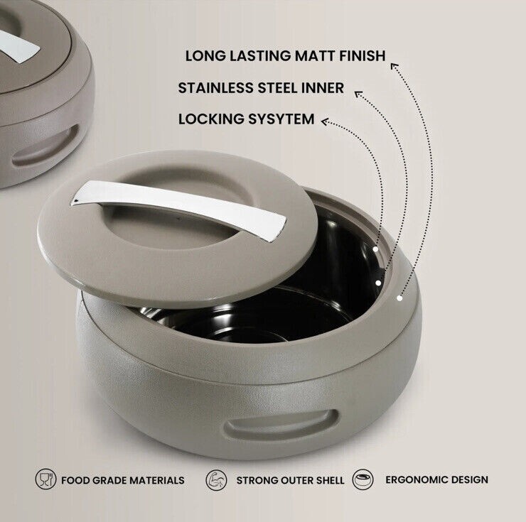 3pc Gourmet Hot Pot Food Warmer Thermal Insulated Casserole Serving ...