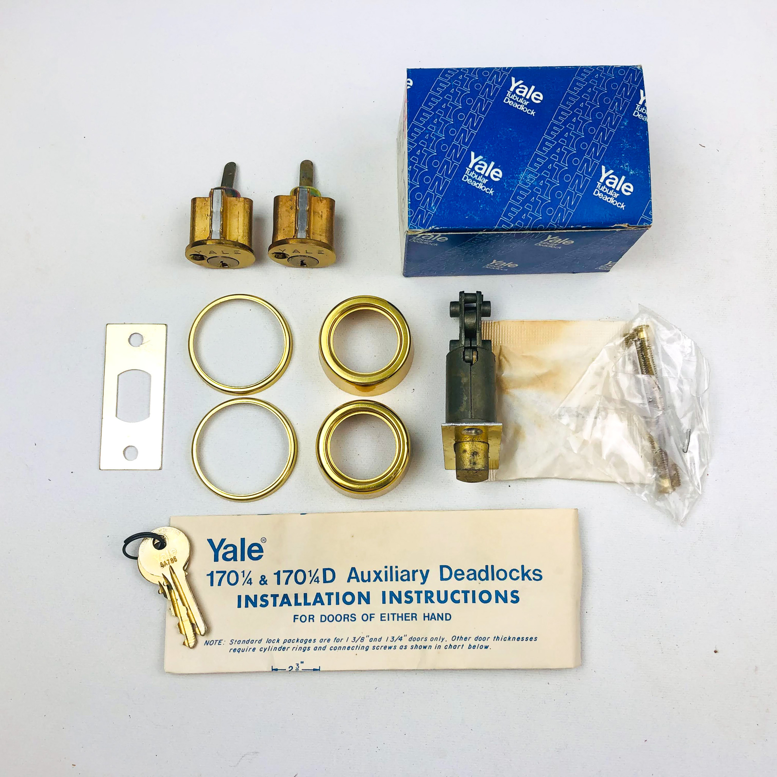 Yale Tubular Deadlock 6 Pin Cylinder Locks 170 1/4 US03 Bright Brass ...