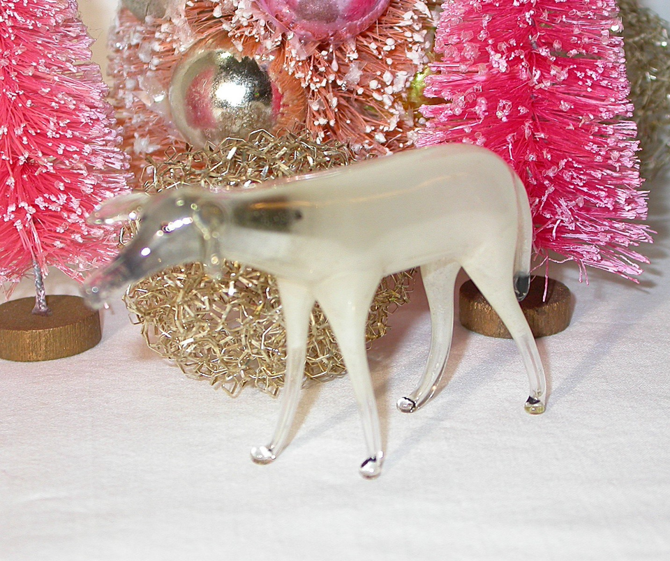 Antique 1920s BIMINI Blown Mercury Glass Deer Doe Dog CHRISTMAS ...