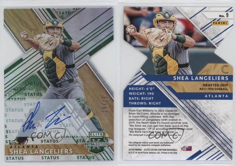2019 Elite Extra Edition Status Emerald Die-Cut 5/15 Shea Langeliers #9 ...