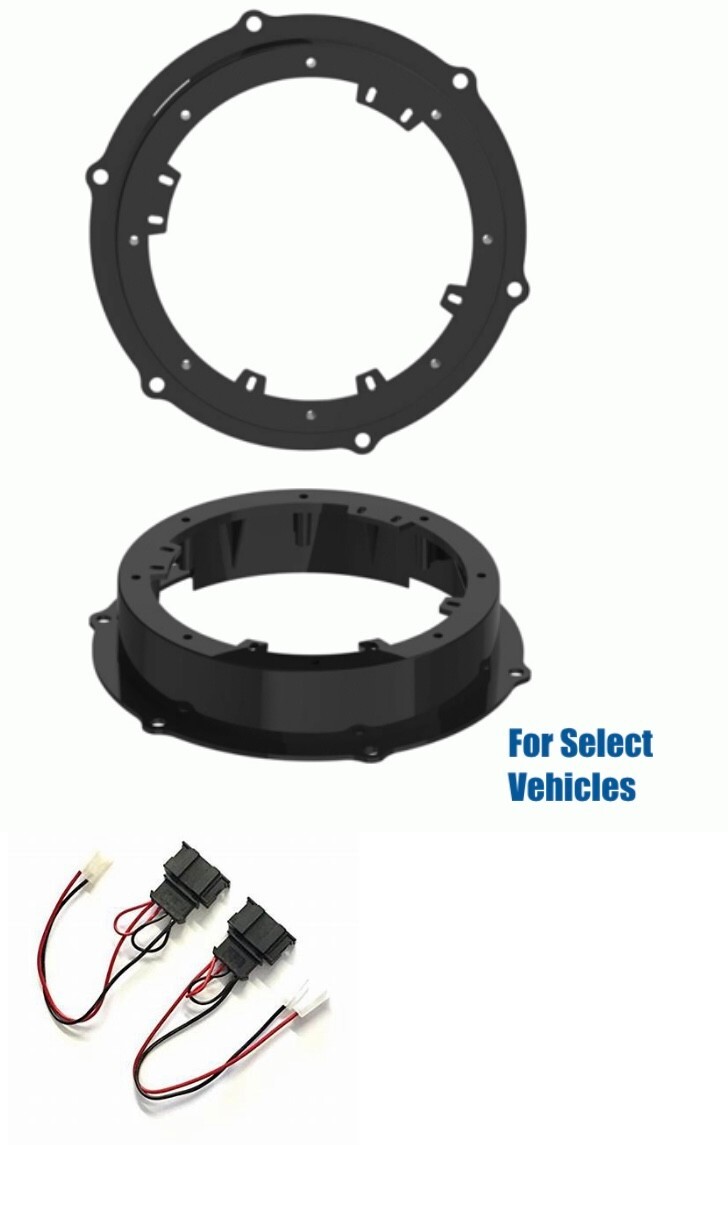 2 6.5" Door Speaker Adapter Mount Plates + Speaker Wire for 2018-2023 ...