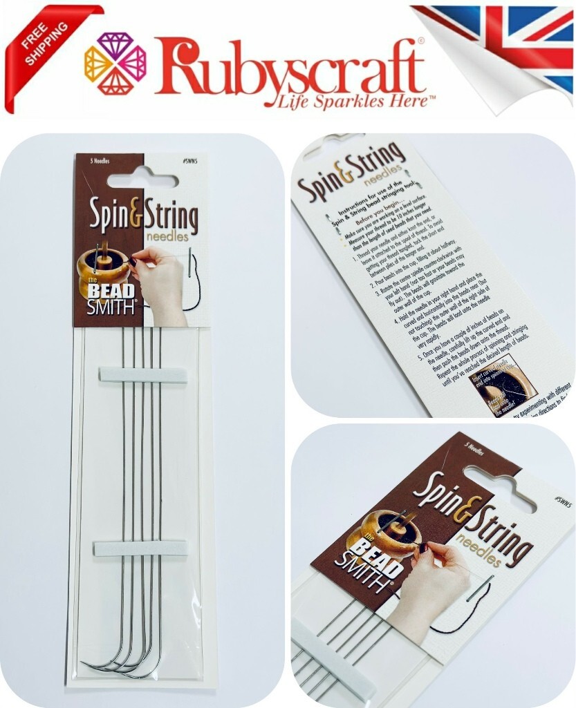 Beadsmith Curved 5 Pack Spin & String Needles For Bead Threading ...