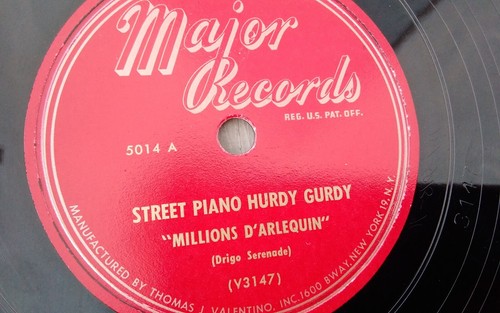Sound Effects 78rpm Single 10-inch Major Records #5014 Street Piano ...