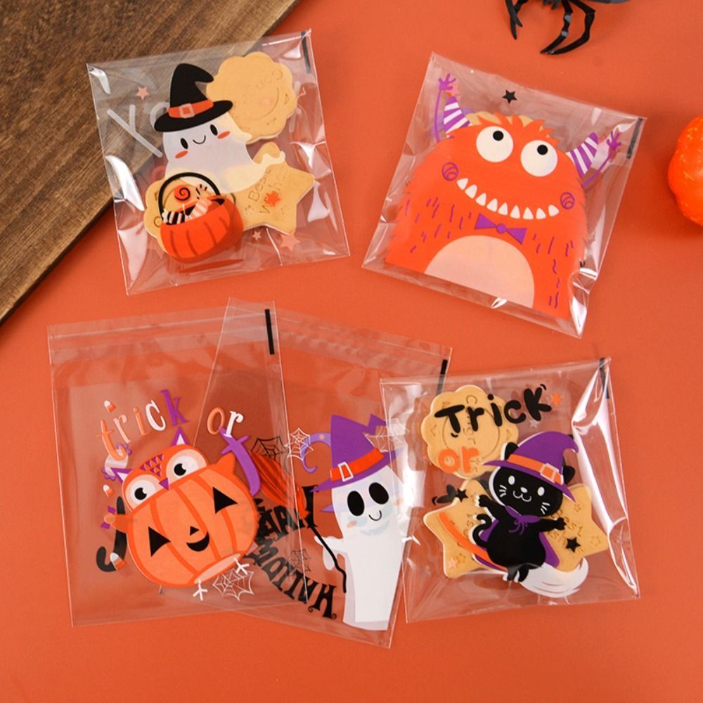 100PCS Halloween Trick Or Treat Sweet Biscuit Cookie Gift Candy Loot ...