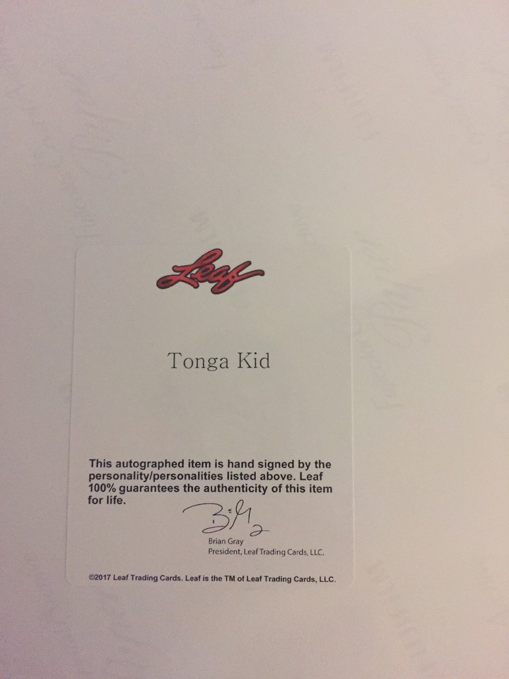 Tonga Kid Signed 8x10 Photo Sam Fatu WWF WWE Autograph Wrestling Leaf ...